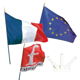 Lot 4 = 1 porte drapeau Ø 19mm 3 branches + 3 drapeaux 60x90cm (1 ...