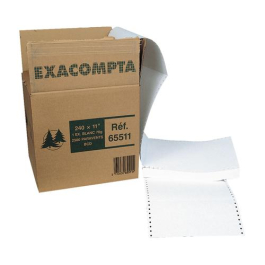 1000 feuilles de listing blanc 240x11 1pli microperforations 4 côtés ...