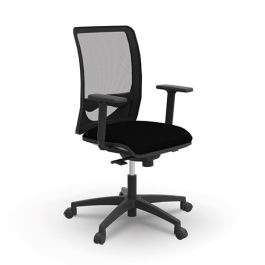 Siège Alter Synchrone Haut Dossier résille noire avec Accoudoirs 1D