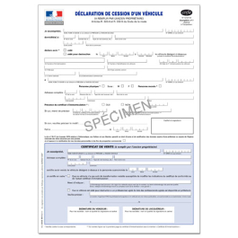 Déclaration de cession de véhicule en triplicata - Cerfa n° 13754*01